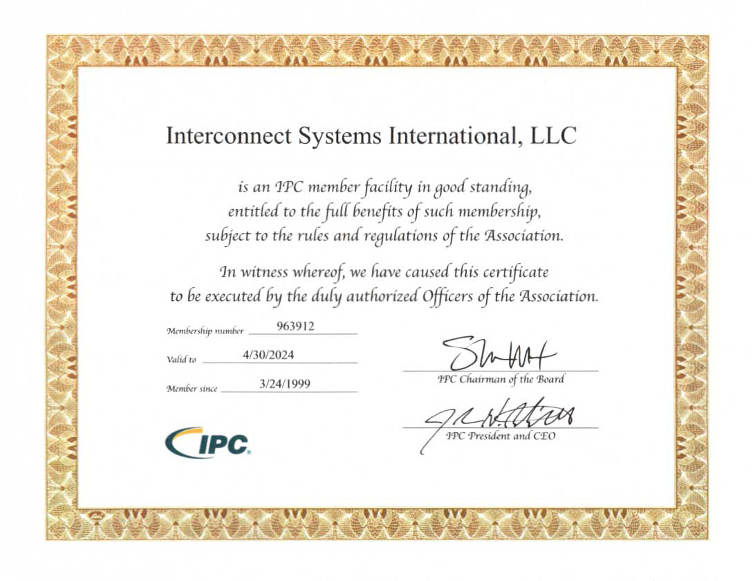 IPC Certification - ISI | Microelectronic Module Experts